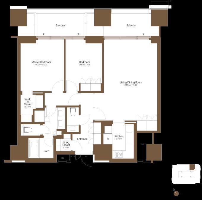 Azabudai Hills Residence A #2205 / 2 Bedrooms Apartment near Kamiyacho ...
