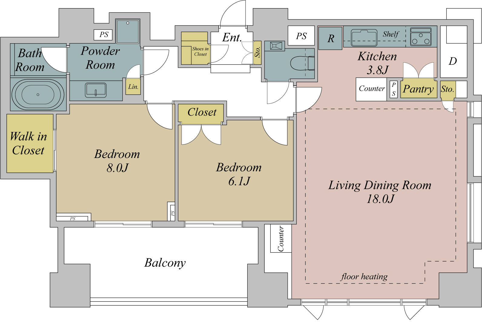 City Tower Shirokane #1703 / 2 Bedrooms Furnished Monthly Rental near ...
